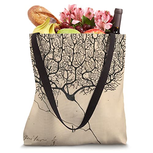Neuron Drawing Nerve Cells Cajal Tote Bag