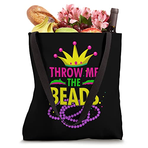 Throw Me The Beads Mardi Gras - Fun Bead Party Carnival Tote Bag