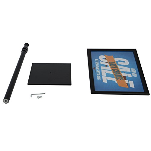 Adjustable Heavy Duty Pedestal Sign Holder Poster Stand - 8.5x11 Inch Vertical & Horizontal Sign Stand Displayed Poster Holder - Steel Square Base Sign Stands for Display, Advertisement & Outdoor Sign