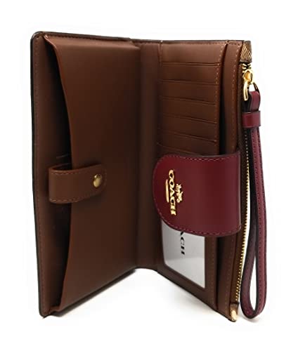 Coach Women's Tech Wallet in Colorblock Signature Canvas (Wildflower Print - Khaki Multi)