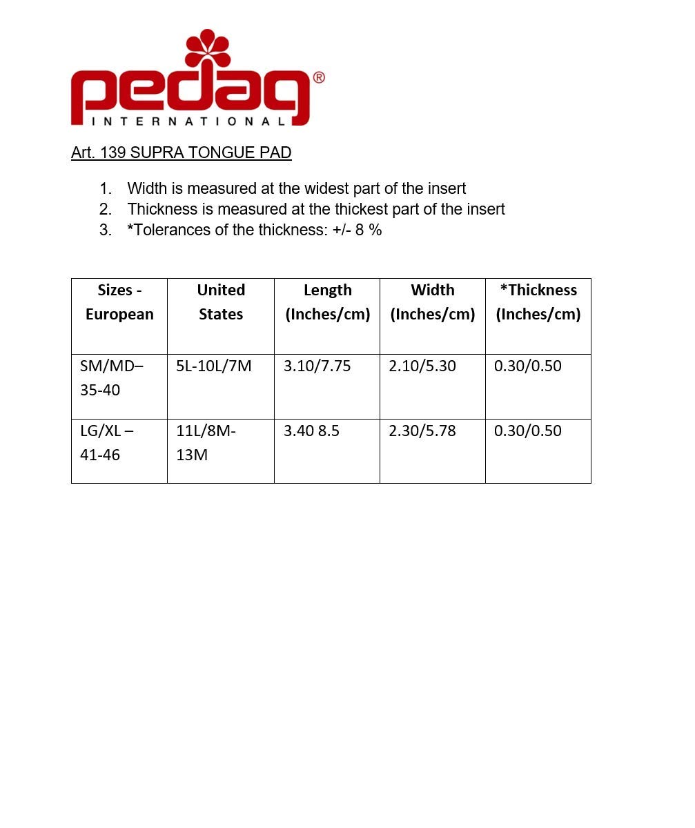 pedag Supra | German Handmade Shoe Tongue Pads | Soft Suede Leather and Memory Foam Shoe Padding | Solves Loose Shoes Problem | 1 Pair, Large/X-Large Size