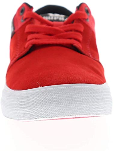 Supra 08029 Men's Stacks II Vulc Skateboarding Shoe, Risk Red-White - 6 M US