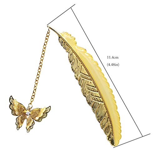 YJMZ Butterfly Bookmarks for Book Lovers,2 Pack.3D Butterfly Pendant with Fluorescent Feather, Suitable for Friends and Family,Gift of Love.