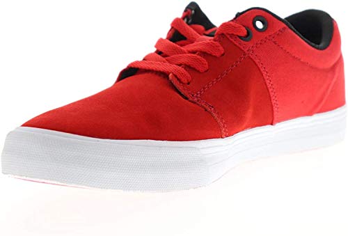Supra 08029 Men's Stacks II Vulc Skateboarding Shoe, Risk Red-White - 6 M US