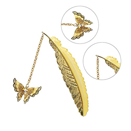 YJMZ Butterfly Bookmarks for Book Lovers,2 Pack.3D Butterfly Pendant with Fluorescent Feather, Suitable for Friends and Family,Gift of Love.