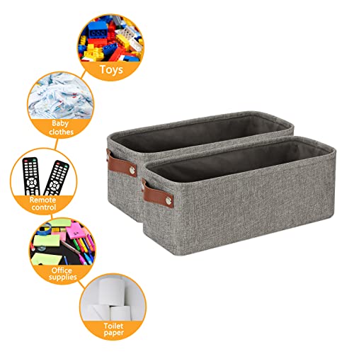 DULLEMELO Collapsible Bundle Baskets 4 Cube Baskets 11"x11"x11" + 2 Narrow Baskets 15"x6"x5.5"(Grey)