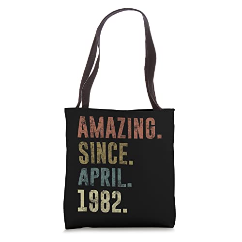 40th Birthday Vintage Amazing Since April 1982 Tote Bag
