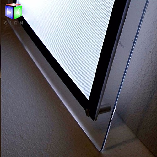 HKSIGN-A2 Acrylic Backlit Light Crystal Led Photo Frame Light Box for Office Store Sign Display with Wall Mounted