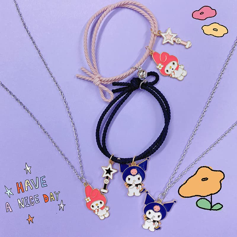 Cute Couples Keychains Necklace Set with Bag for Couples Friendship Bff Best Friend Set