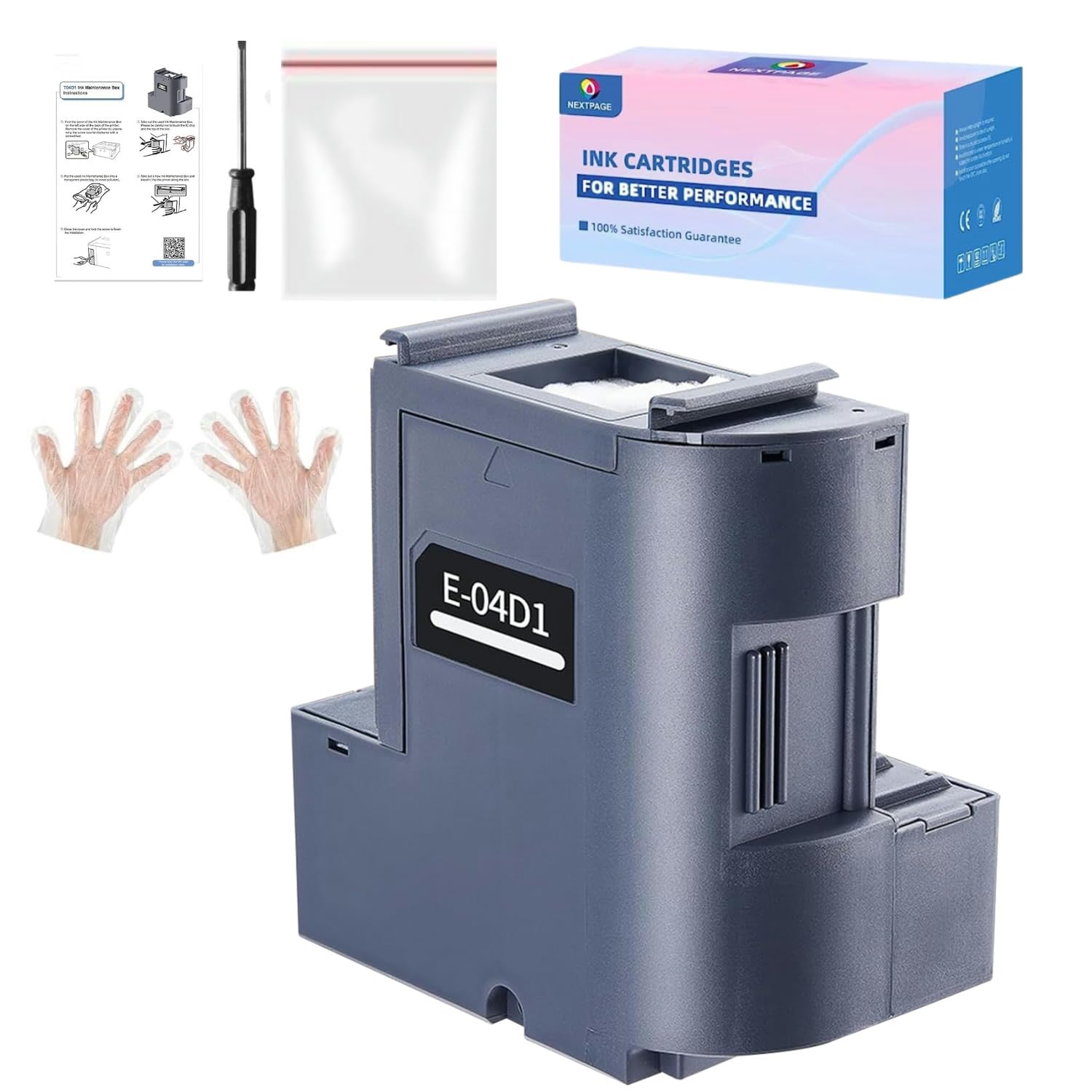 T04D1 Ink Maintenance Box for ET-15000 ET-3750 ET-3760 WF-2860 ET-4760 ET-3850 ET-4850 XP-5100 Printers（TO4D1/ EP-04D1/ TO4D100/ EWMB2/ 04D1 Waste Ink Tank）