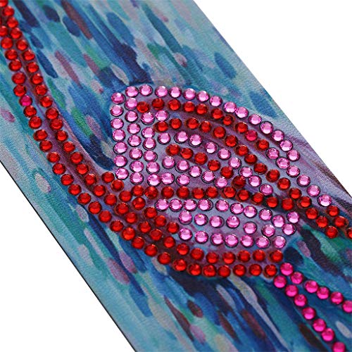 DIY Special Shaped Bookmarks Diamond Painting Birds Leather Tassel Flamingo Diamond Art Bookmark kit for Adults and Kids(Size:8.27X2.37")