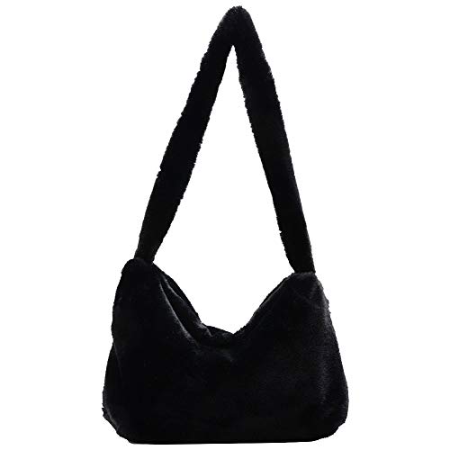 Fluffy Tote Bag Y2K Shoulder Bag Cute Y2K Furry Purse Plush Bag Aesthetic Plush Underarm Bag for Women