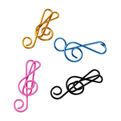 Paper Clips,Hdtyyln 20Pcs Metal Creative Musical Notes Style Cute Paper Clips Assorted Metal Paper Clips Musical Notes Clips Music Office Accessories for Desk Bookmark Office School Notebook Colors