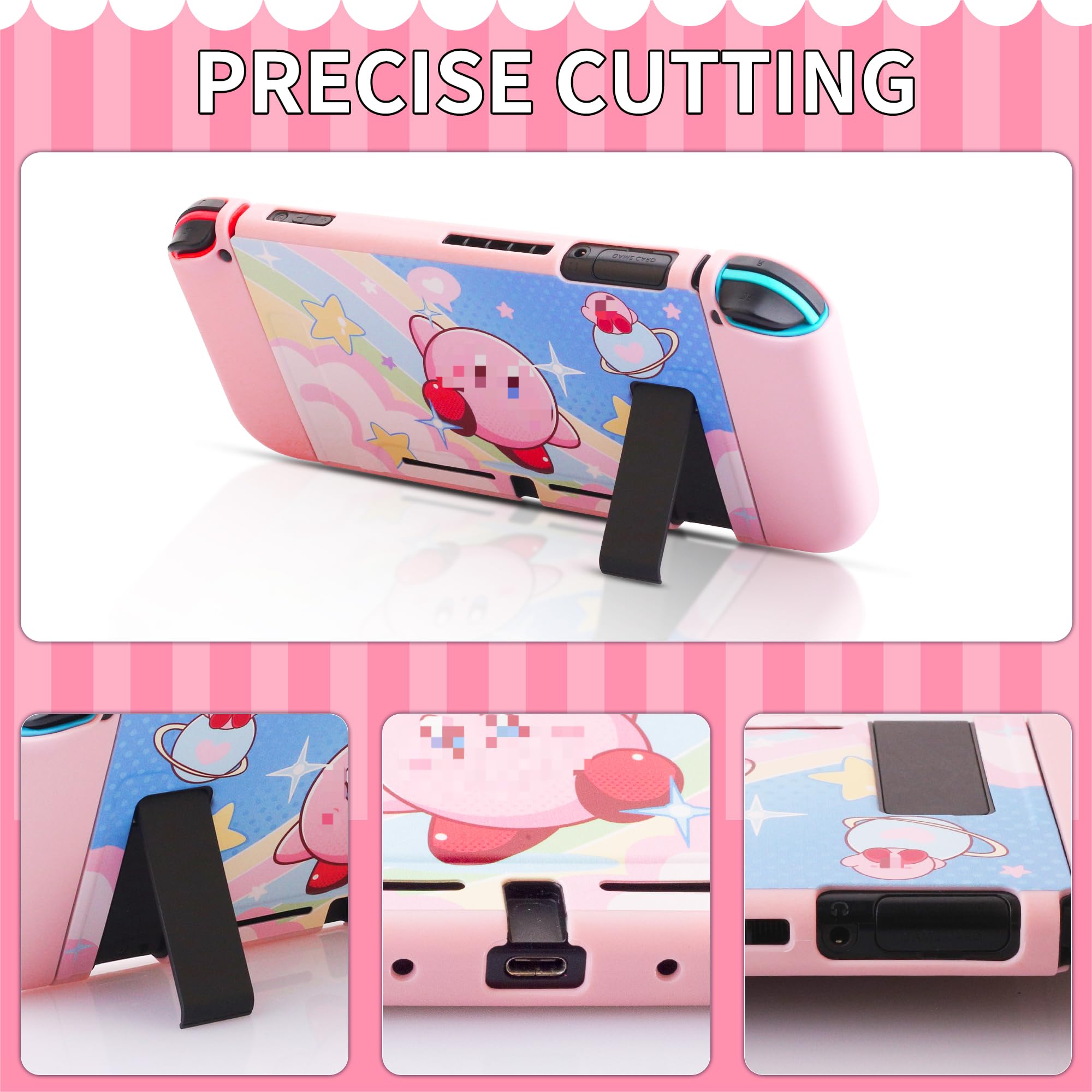 GLDRAM Switch Carrying Case for Nintendo Accessories, Portable Travel Case with Upgraded TPU Switch Protective Skin Cover, HD Screen Protector, Adjustable Shoulder Strap & Cute Thumb Grips