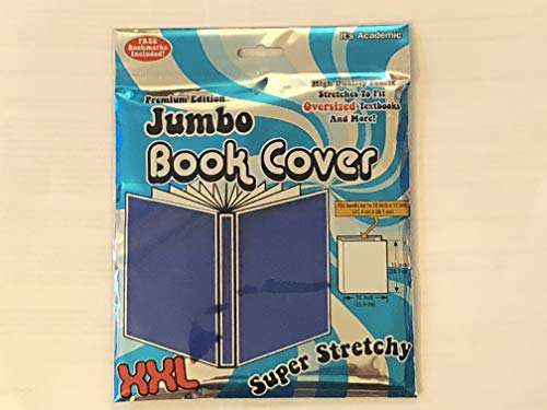 Jumbo Book Cover - Blue Premium Edition Super Stretch XXL - Fits 10" X 15" Textbooks by It's Academic