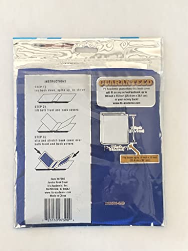 Jumbo Book Cover - Blue Premium Edition Super Stretch XXL - Fits 10" X 15" Textbooks by It's Academic