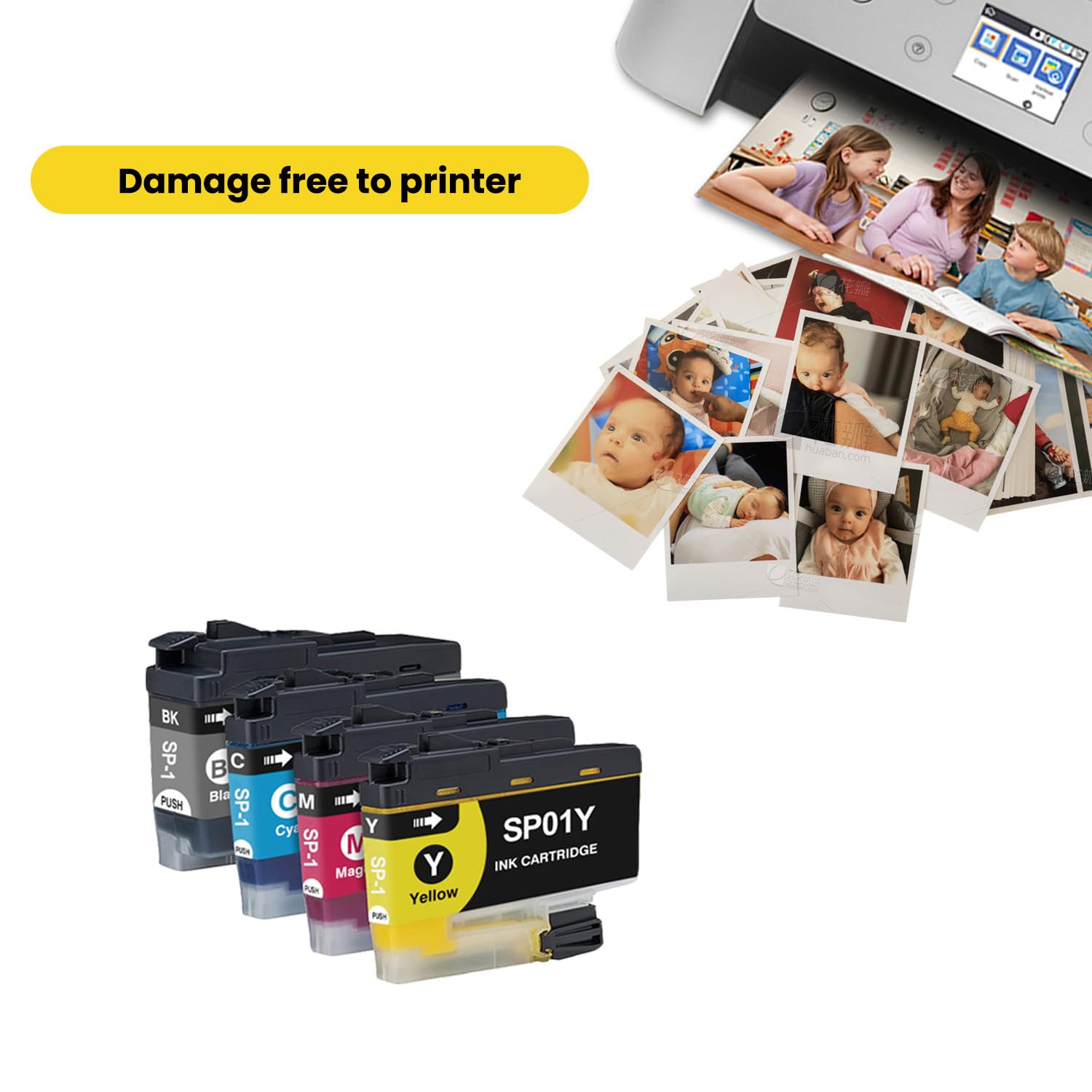 ZHINGUAN 1 Pcs Ink T3661 Remanufactured Works for SP-1 Sublimation Inkjet Printer （1-Black