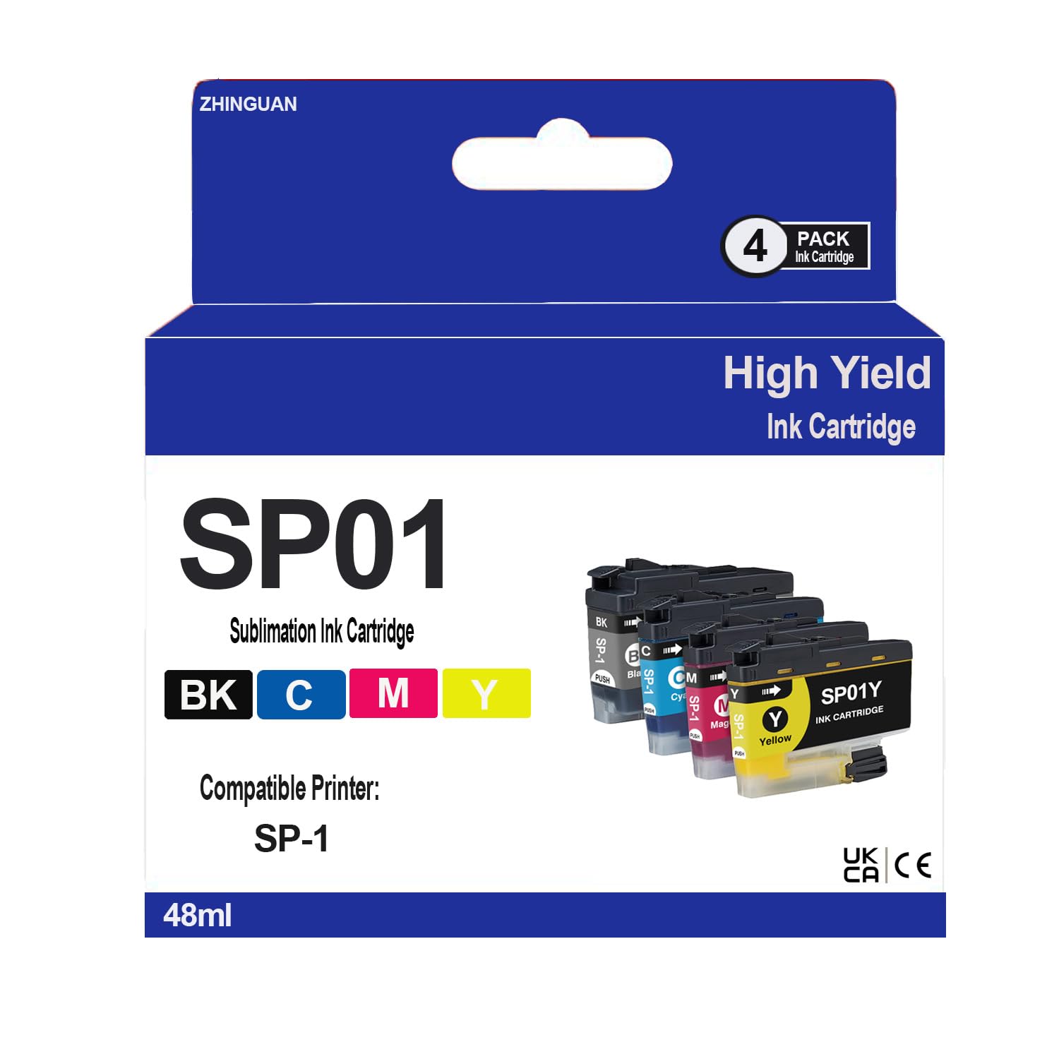 ZHINGUAN 1 Pcs Ink T3661 Remanufactured Works for SP-1 Sublimation Inkjet Printer ļ¼1-Black