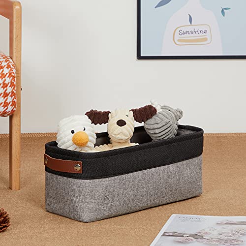 DULLEMELO Collapsible Bundle Baskets 2 Large Baskets 17"x12"x15" + 2 Narrow Baskets 15"x6"x5.5"(Black&Grey)
