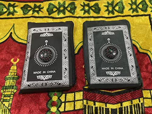 MuslimTravel Prayer Rug with Compass,Pocket Size Praying Mat Best Islamic Gift for Muslim (Dark Green&Black)