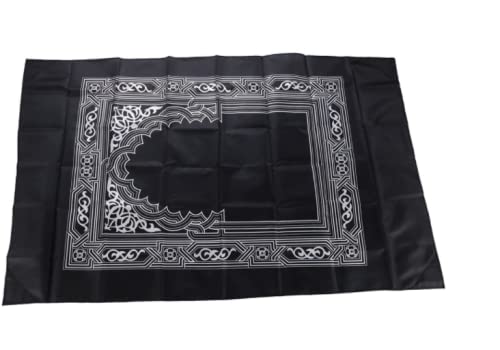 MuslimTravel Prayer Rug with Compass,Pocket Size Praying Mat Best Islamic Gift for Muslim (Dark Green&Black)