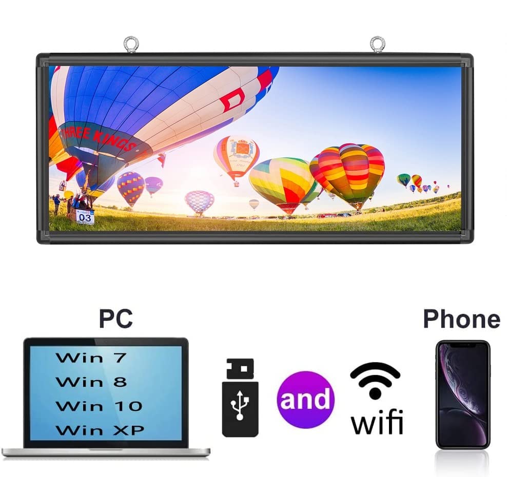PH6 mm Outdoor LED Sign,40" x 18" Full Color Programming Support Texts, Images and Video Display.HIGH DEFINITION & HIGH BRIGHTNESS