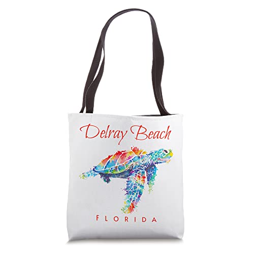 Delray Beach Florida Watercolor Sea Turtle Tote Bag