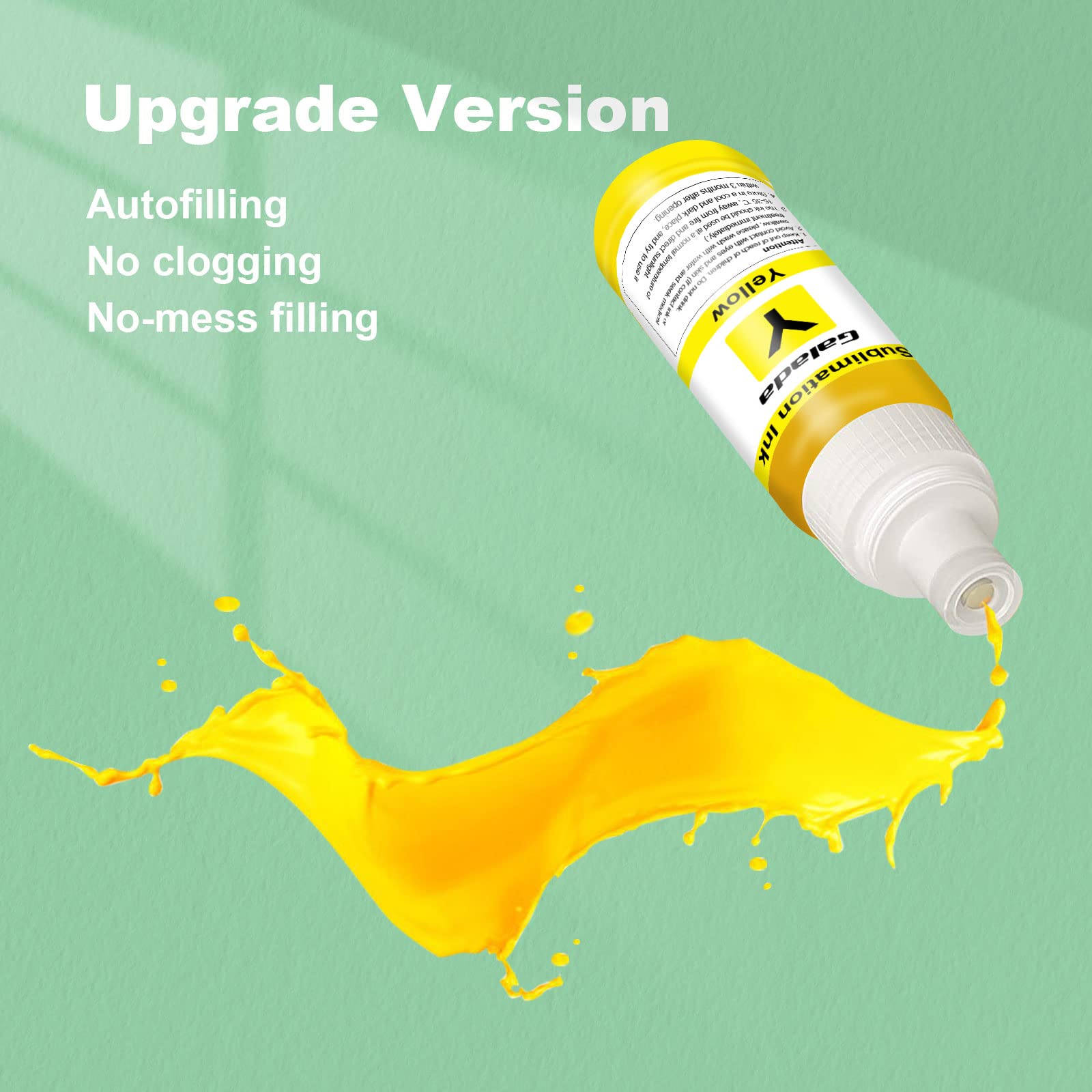 Galada Autofill Ink Work with ET-2400 ET-2720 ET-2760 ET-2850 ET-7720 ET-15000 Anti-UV/ICC Free