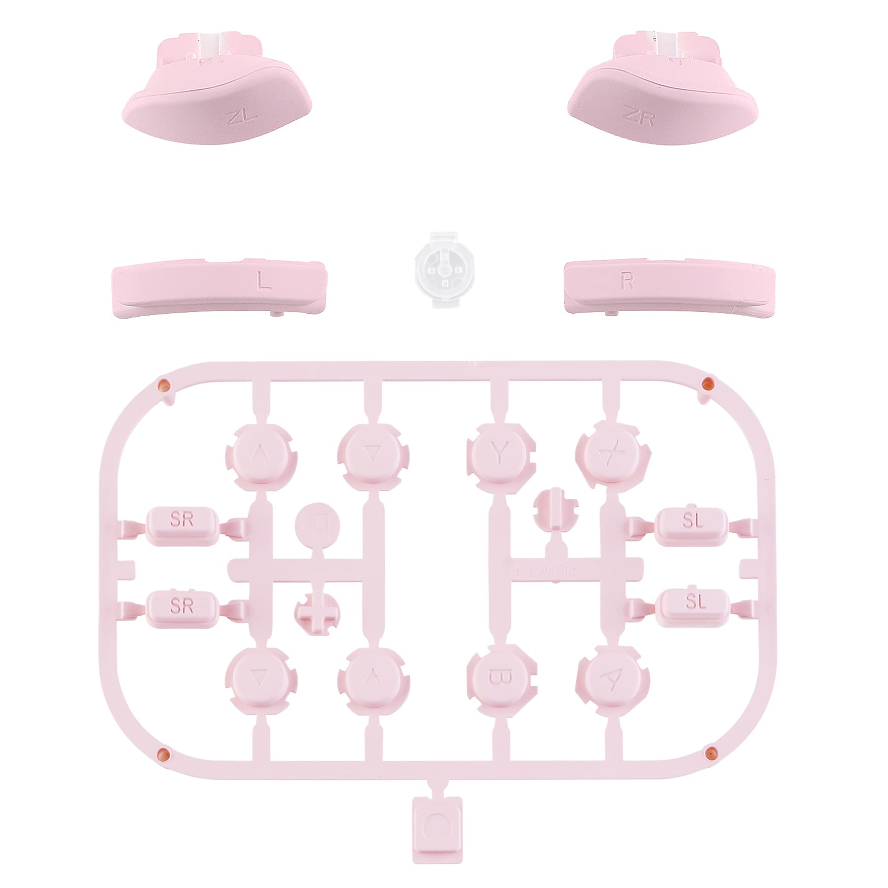 eXtremeRate DIY Full Set Buttons for Nintendo Switch & Switch OLED, Replacement Buttons for JoyCon, ABXY Direction Keys SR SL L R ZR ZL + - Home Capture Trigger Buttons Springs - Cherry Blossoms Pink