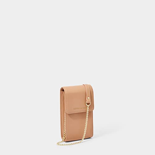 KATIE LOXTON Amy Small Womens Vegan Leather Chain Strap Mini Crossbody Clutch Handbag Purse Taupe