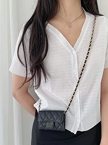 YESIKIMI Conversion Kit Cowhide leather Chain+Insert Change Chanel Flap Card Holder Into A Small Crossbody Purse