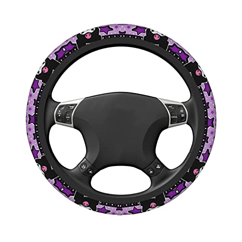 Gearbest Cute Cartoon Kuromi Steering Wheel Cover Universal 15 in Car Accessories for Men Women,Steering Wheel Protector Comfortable Protective Case for SUV Sedan Decor