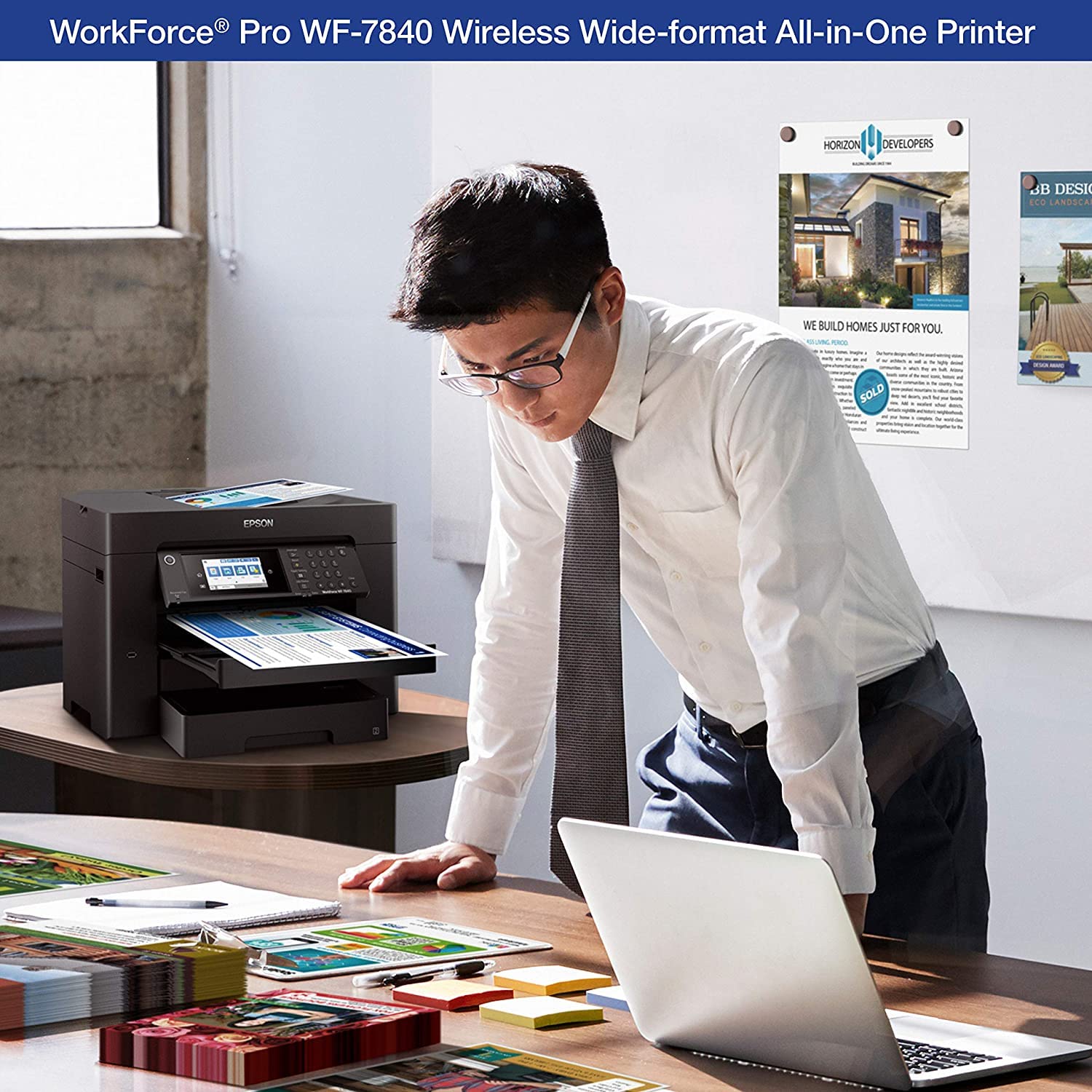 Epson Workforce Pro WF-78 Series Wireless All-in-One Inkjet Printer, Wide-Format Printing up to 13" x 19", Auto Duplex Print, Copy Scan Fax, Two 250-Sheet Trays, 50-Sheet ADF