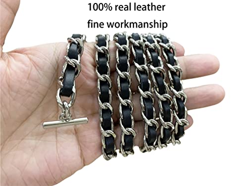 YESIKIMI Conversion Kit Cowhide leather Chain+Insert Change Chanel Flap Card Holder Into A Small Crossbody Purse