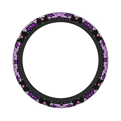 Gearbest Cute Cartoon Kuromi Steering Wheel Cover Universal 15 in Car Accessories for Men Women,Steering Wheel Protector Comfortable Protective Case for SUV Sedan Decor