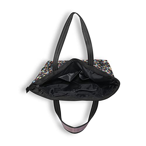 HJJKLLP Women Large Tote Top Handle Shoulder Bags Autism Awareness Breast Cancer Ladies Handbag