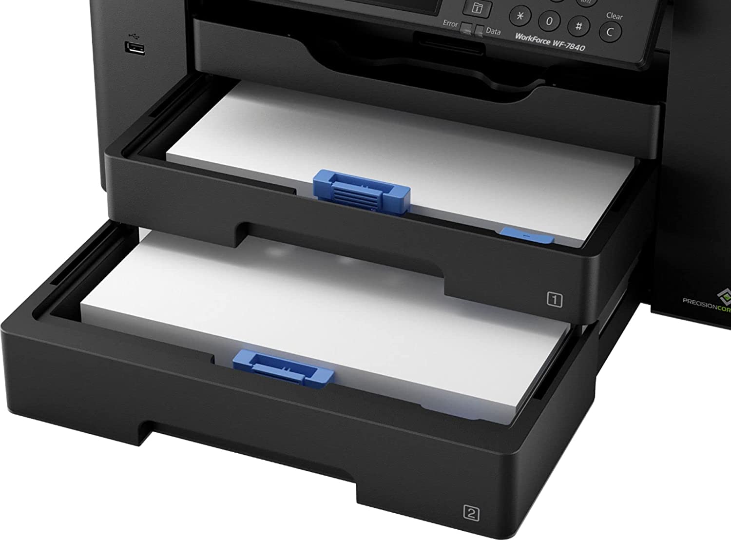 Epson Workforce Pro WF-78 Series Wireless All-in-One Inkjet Printer, Wide-Format Printing up to 13" x 19", Auto Duplex Print, Copy Scan Fax, Two 250-Sheet Trays, 50-Sheet ADF