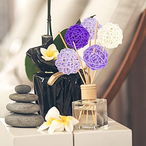 DomeStar Decorative Balls Centerpiece Bowls, 32PCS Purple Rattan Balls Very Peri Wicker Balls 2 Inch Natural Decorative Orbs Vase Fillers