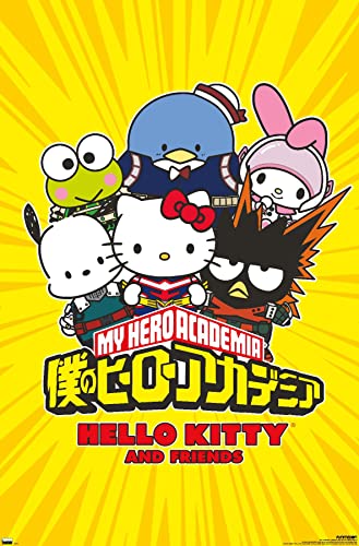 Trends International My Hero Academia x Hello Kitty and Friends - Group Wall Poster, 22.375" x 34", Unframed Version
