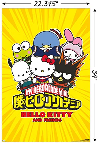 Trends International My Hero Academia x Hello Kitty and Friends - Group Wall Poster, 22.375" x 34", Unframed Version