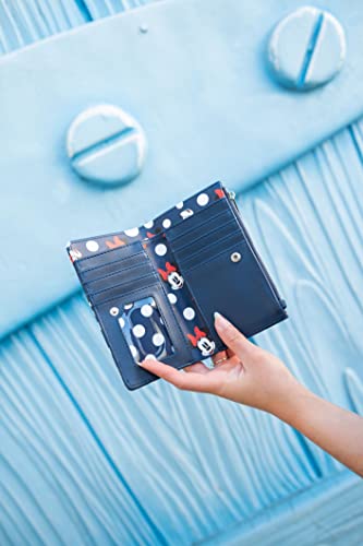 Loungefly Women's Disney Minnie Mouse Polka Dot Navy Zip-Around Wallet