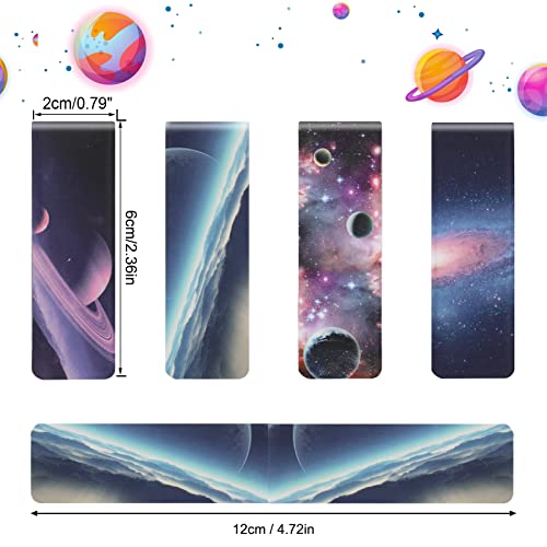MWOOT 30Pcs Magnetic Bookmarks, Starry Sky Magnet Page Markers Kit, Universe Magnetic Page Clips Bookmark for Kids Students Book Lovers School Office Reading Supplies (15 Styles, 6x2CM)