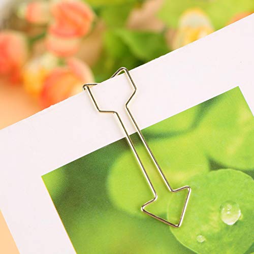 12pcs Gold Paper Clips, Electroplating Metal Arrow Shaped Paper Clip Funny Stationery Bookmark Marking Clip
