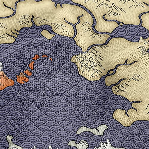 LOGOVISION Avatar The Last Airbender Blanket, 50"x60" Map Woven Tapestry Cotton Blend Fringed Throw Blanket