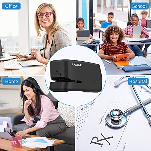 Electric Stapler, Automatic Stapler, Electric Stapler Desktop, AC or Battery Powered Heavy Duty Stapler for Desk, with Reload Reminder & Release Button, 25 Sheets Capacity, Black