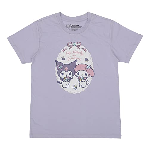 Bioworld Kuromi & My Melody Women's Lavender Sleepwear Set-Medium
