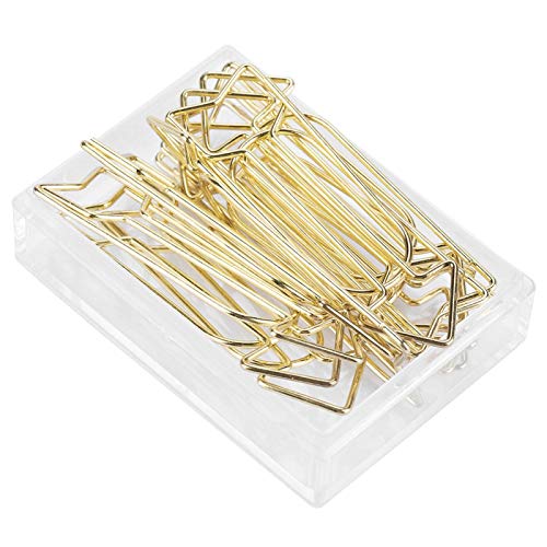 12pcs Gold Paper Clips, Electroplating Metal Arrow Shaped Paper Clip Funny Stationery Bookmark Marking Clip