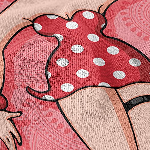LOGOVISION Betty Boop Blanket, 50"x60" Paisley & Polka Dots Woven Tapestry Cotton Blend Fringed Throw