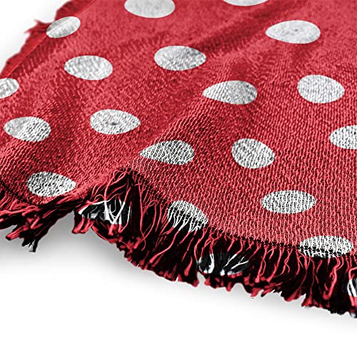 LOGOVISION Betty Boop Blanket, 50"x60" Paisley & Polka Dots Woven Tapestry Cotton Blend Fringed Throw