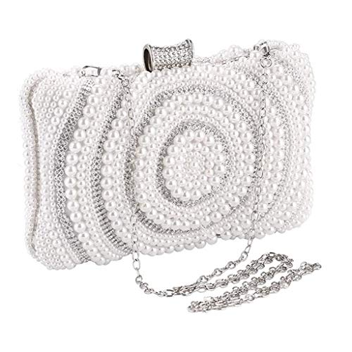 NMBBN Fashion Women Pearl Bag Tote Top Handle Bag Purses Handmade Beaded Handbags for,Size 20 * 5 * 13cm